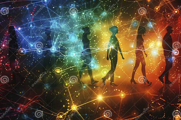 Digital Dance of Connectivity Stock Image - Image of community, interconnectivity: 310288769
