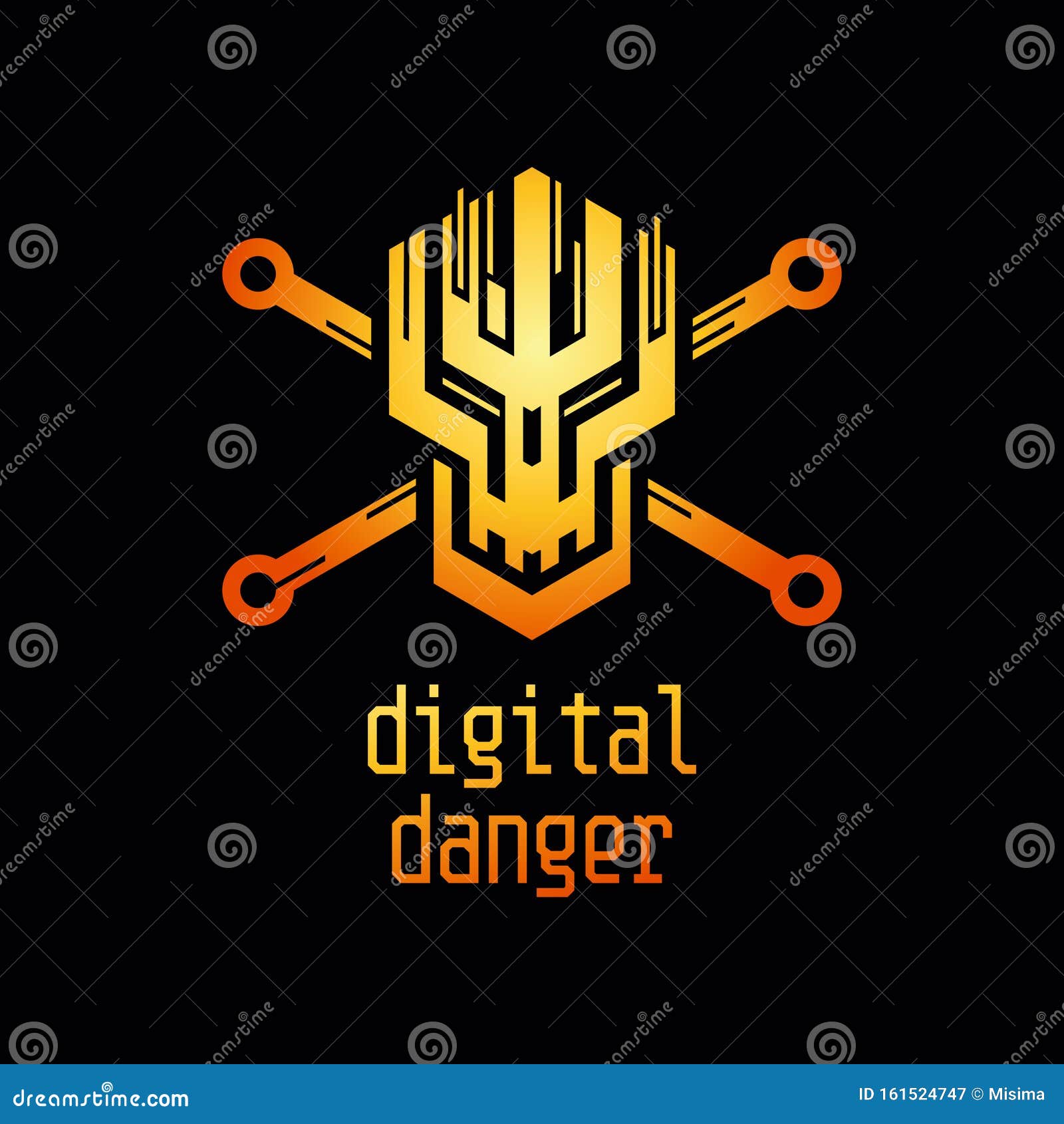 Digital danger icon stock illustration. Illustration of hack - 161524747