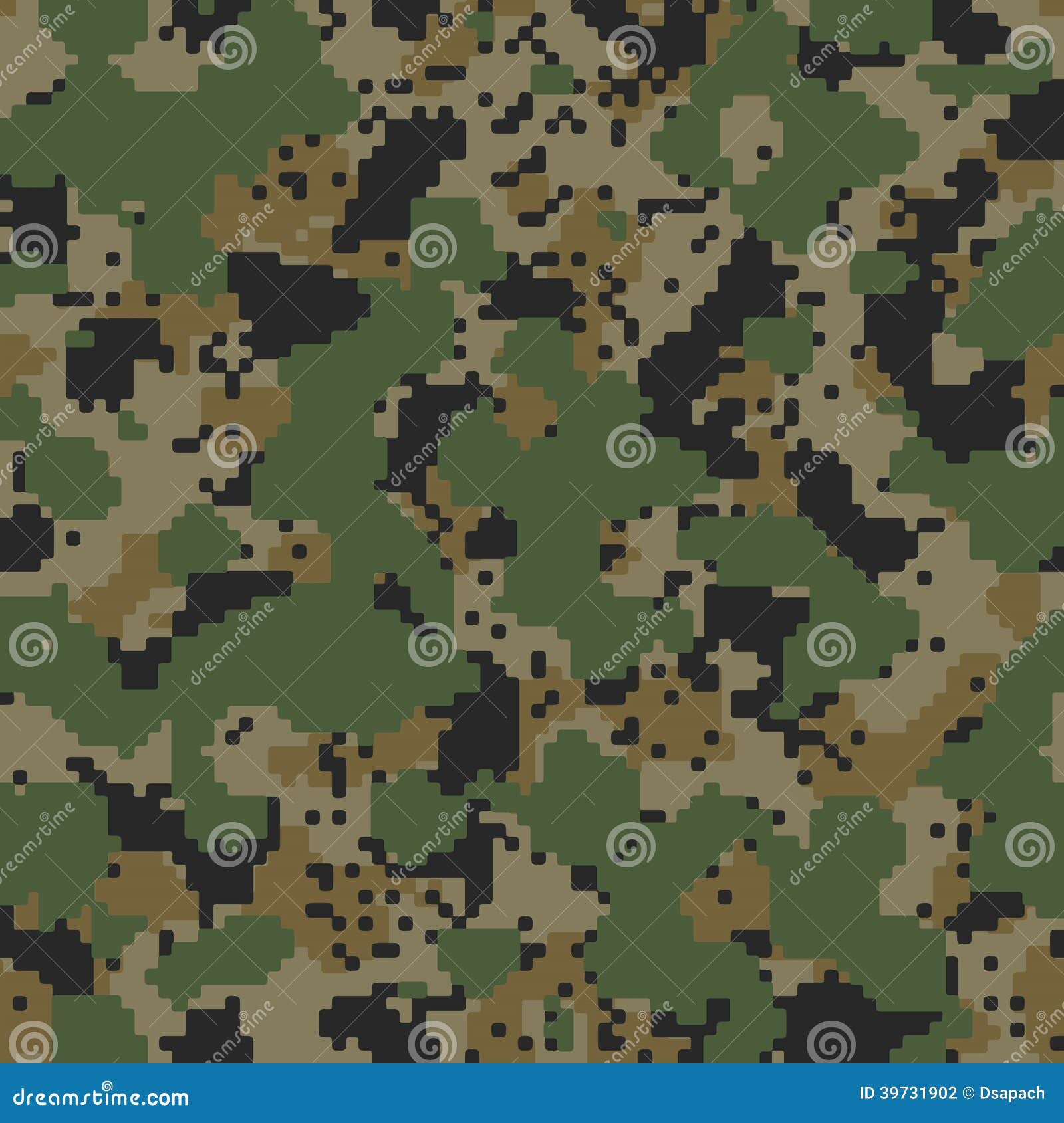 Digital Dark Woodland Seamless Camo Stock Vector - Illustration of ...