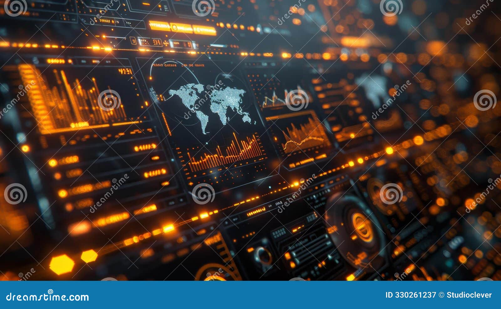 Digital Dashboard with Global Data Visualizations - Generative Ai Stock ...