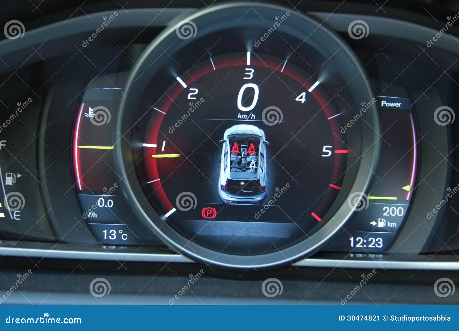 Digital Dashboard of a Modern Car Stock Image - Image of buttons ...