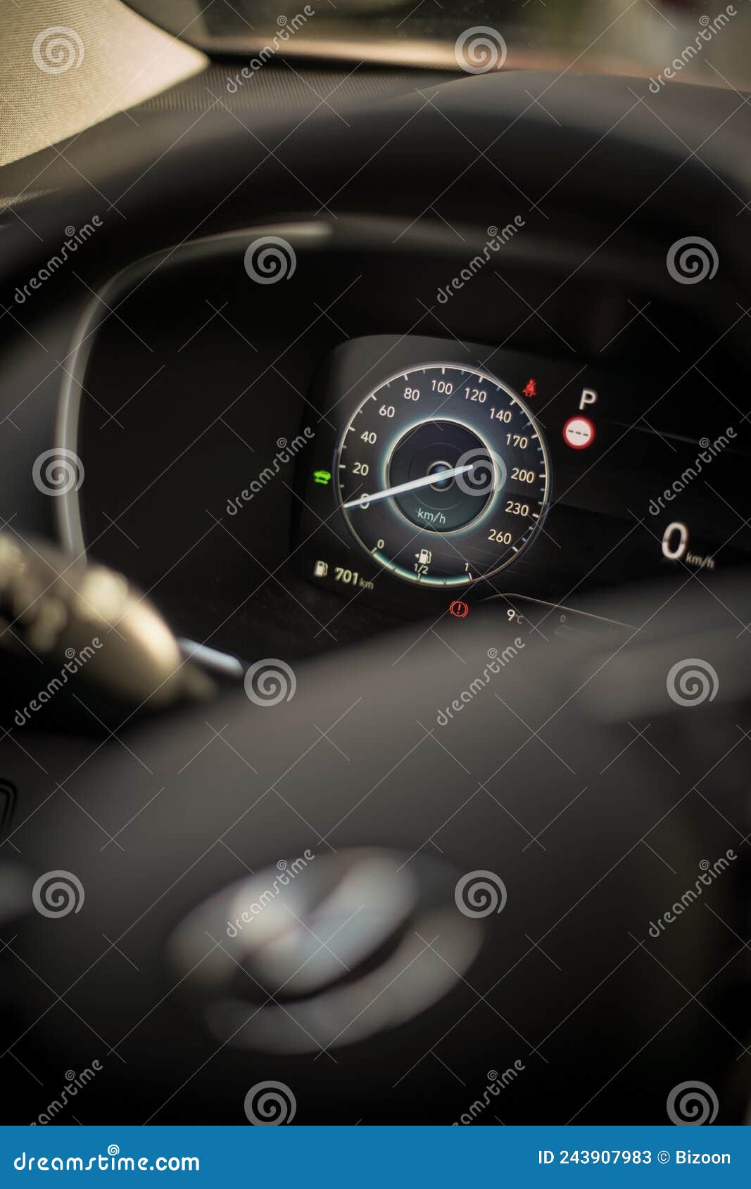 Digital Dashboard of a New Car, Showing Speedometer Stock Image - Image ...