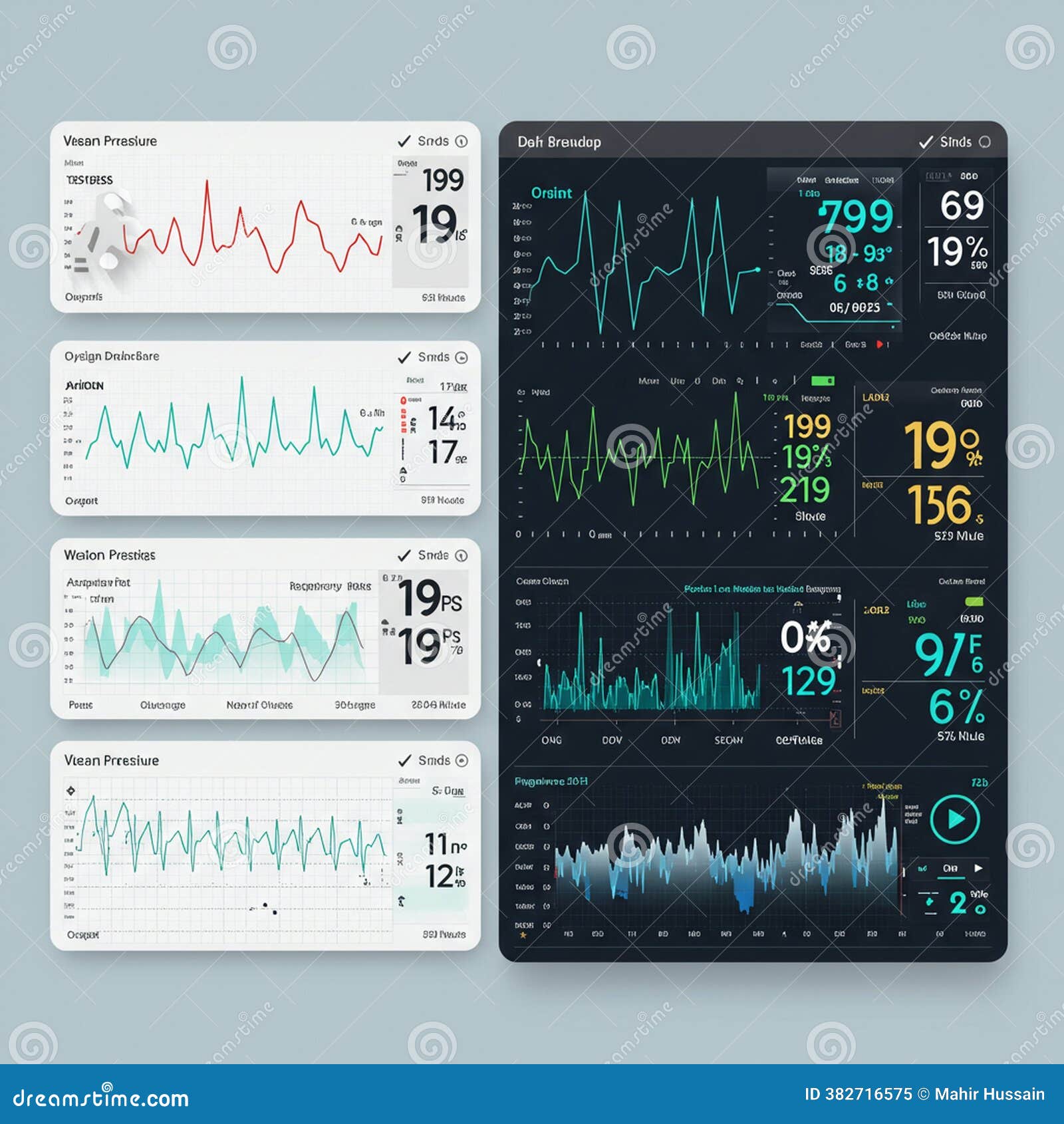 Data Metrics Linear Icons Set. Analytics, Metrics, Statistics, KPIs ...