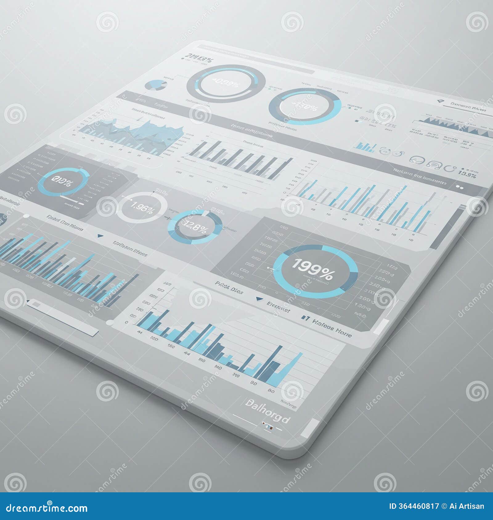 Digital Dashboard With Various Data Visualizations, Including Bar Graphs, Line Graphs Royalty ...