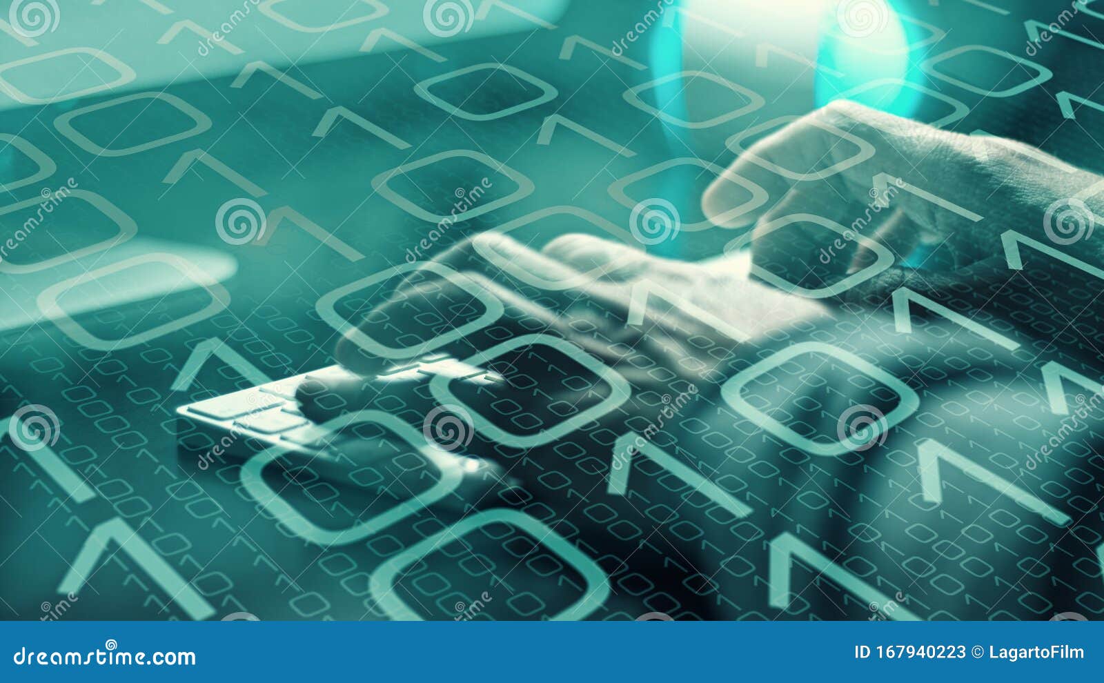 Cybercrime in Digital World Network, Computer Binary Numbers and Hacker ...