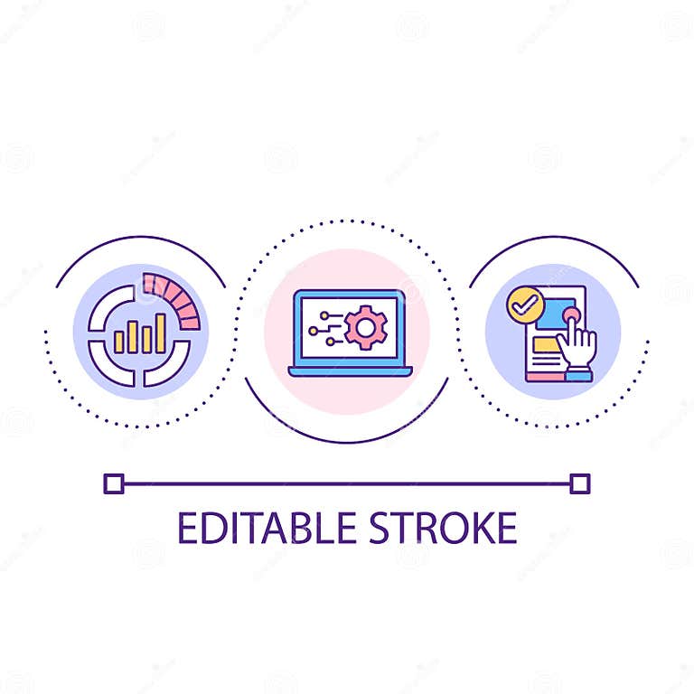 Digital Data Analytics Loop Concept Icon Stock Vector - Illustration of ...