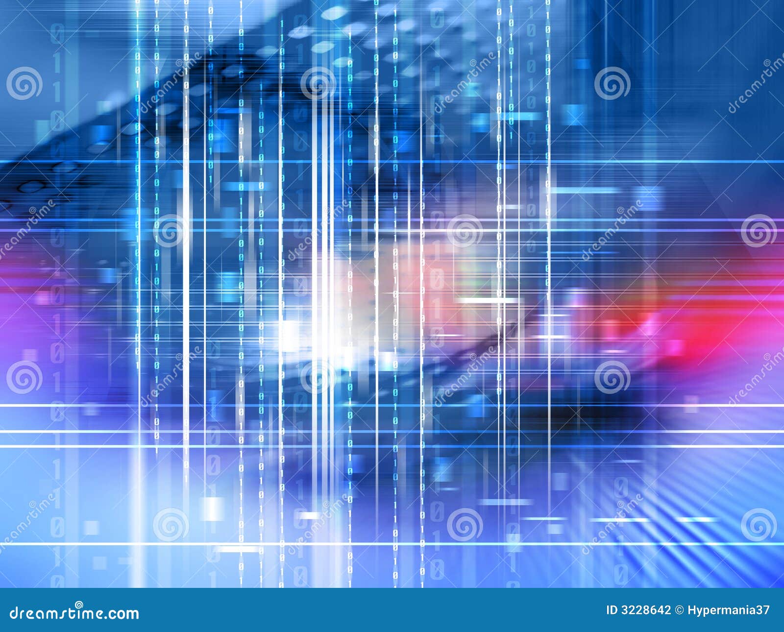 Digital Data Binary Code Technology Matrix Background Data Flood Conectivity Futuristic Binary