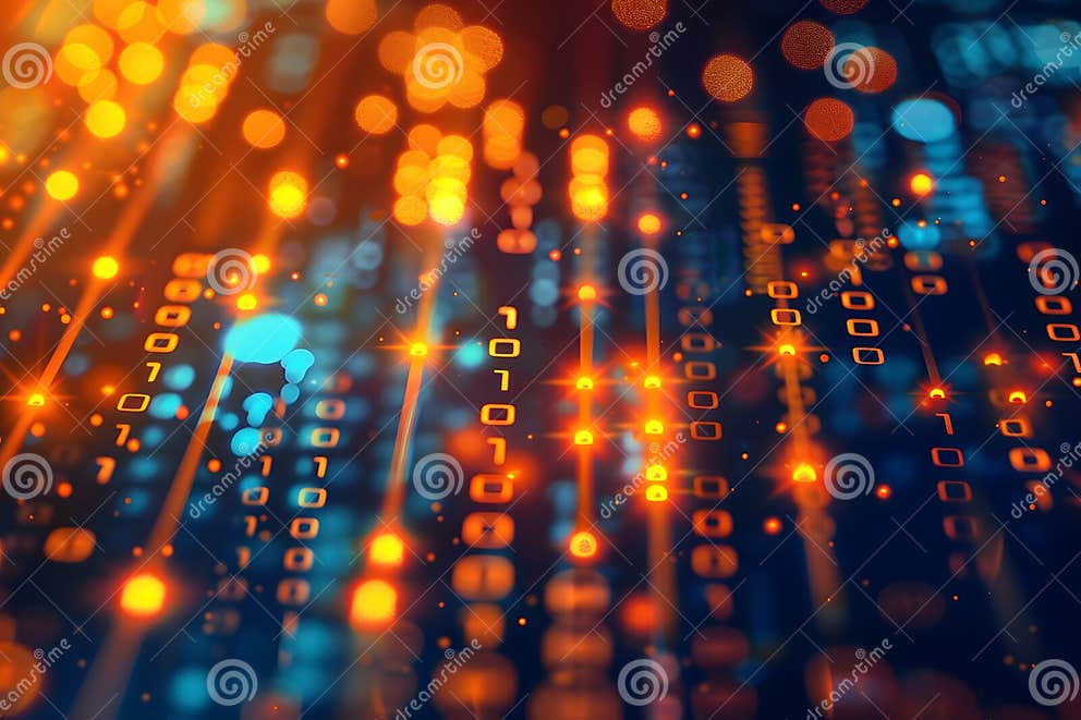 Digital Data and Binary Code with Circuit Board Pattern - AI Generated ...