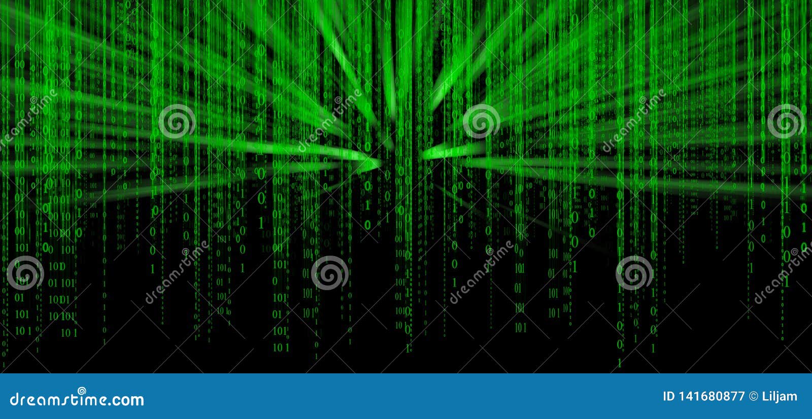 Digital Data Binary Code Technology Matrix Background, Data Flood Conectivity Futuristic Binary ...
