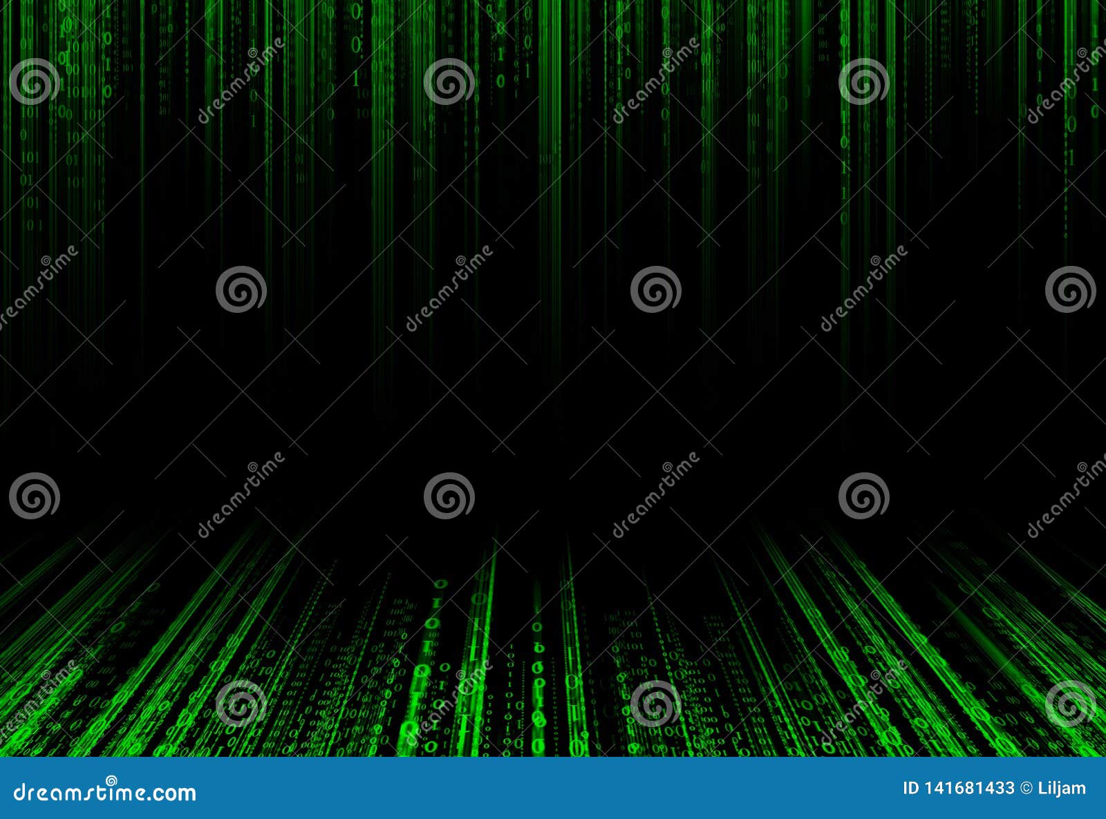 Digital Data Binary Code Technology Matrix Background Data Flood Conectivity Futuristic Binary