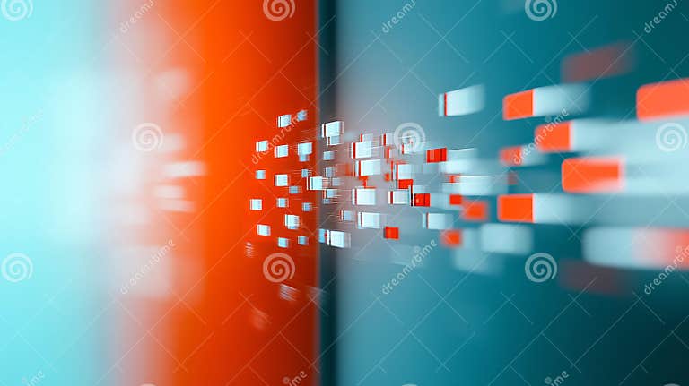 Digital Data Breaking Apart Abstract Visualisation, Background with ...