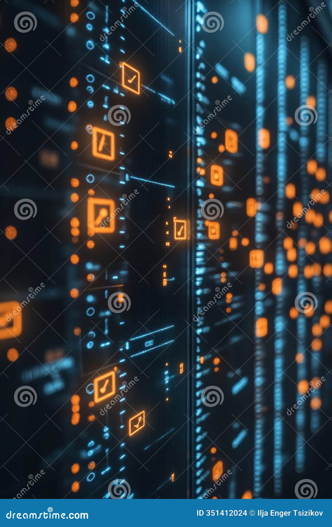 Digital Data Center Network, Big Data Stream, Cyber Security, Cloud Computing Technology Stock ...