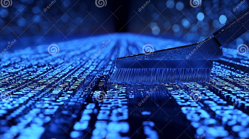 Digital Data Cleaning with a Brush Cybersecurity Concept Stock ...