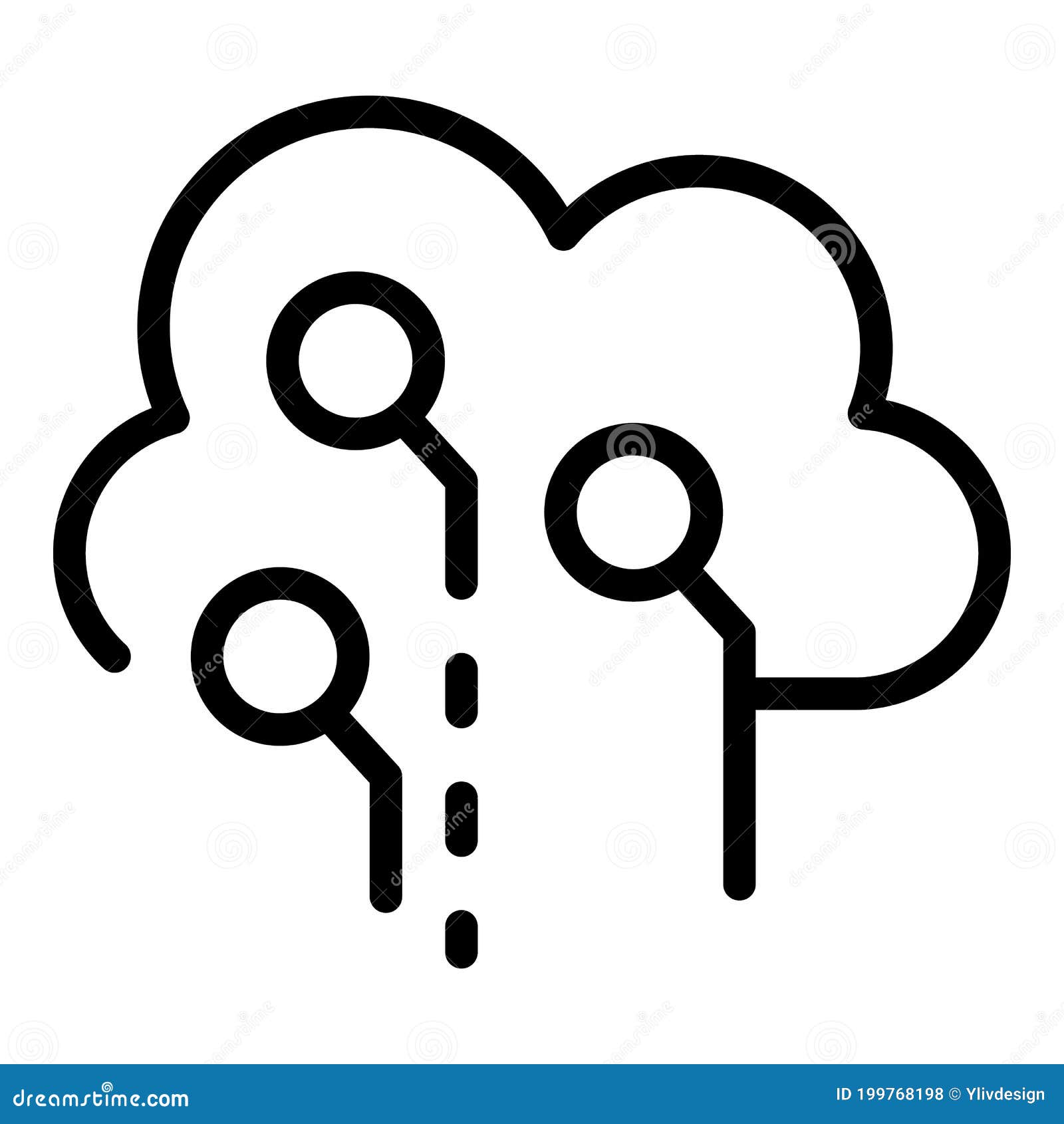 Digital Data Cloud Icon, Outline Style Stock Vector - Illustration of ...