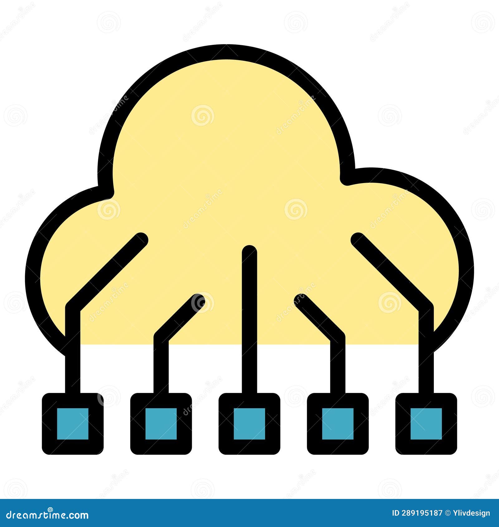 Digital Data Cloud Icon Vector Flat Stock Vector - Illustration of flat ...