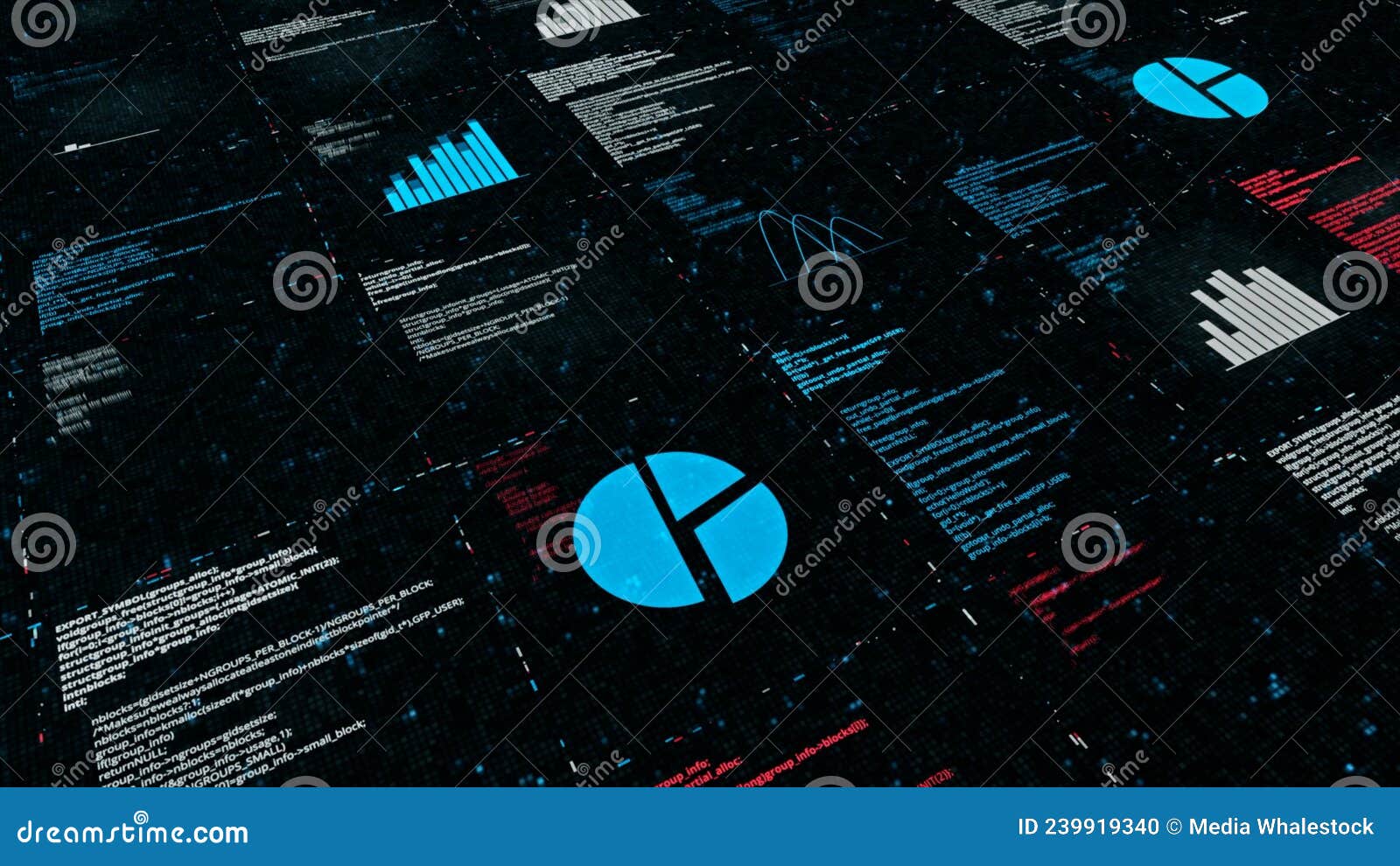 Digital Data and Computer Graphs Background with Changing Data, Seamless Loop. Animation Stock ...