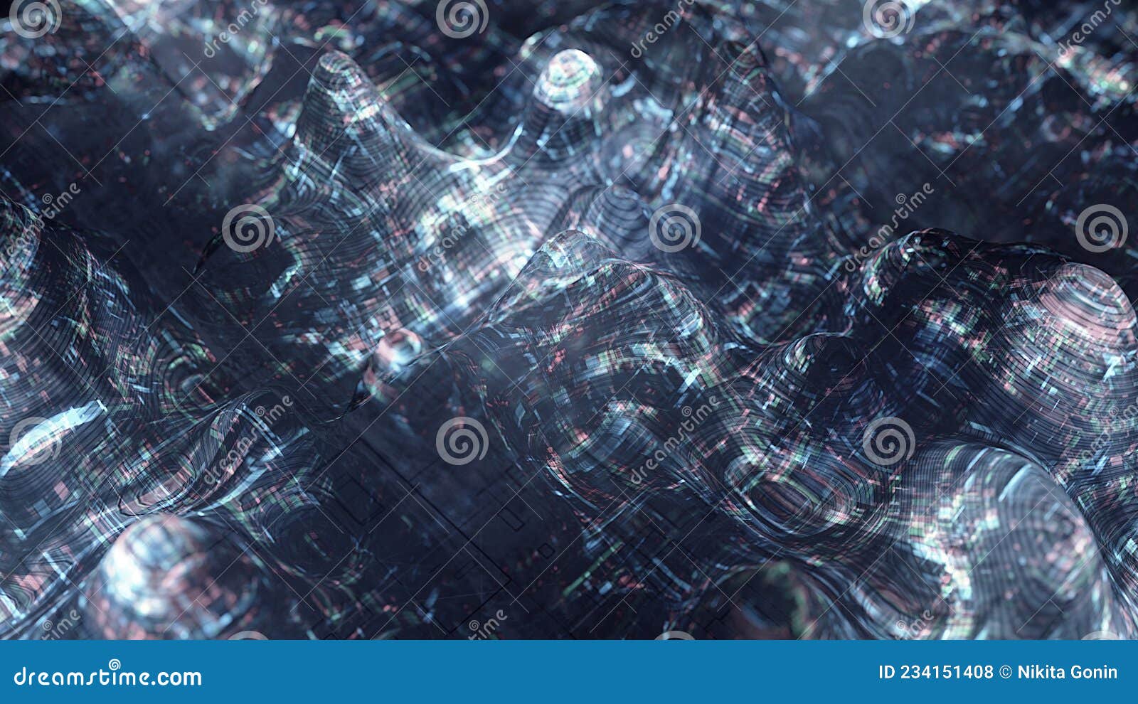 Digital Data Decay Visualization 3D Rendering Stock Illustration ...