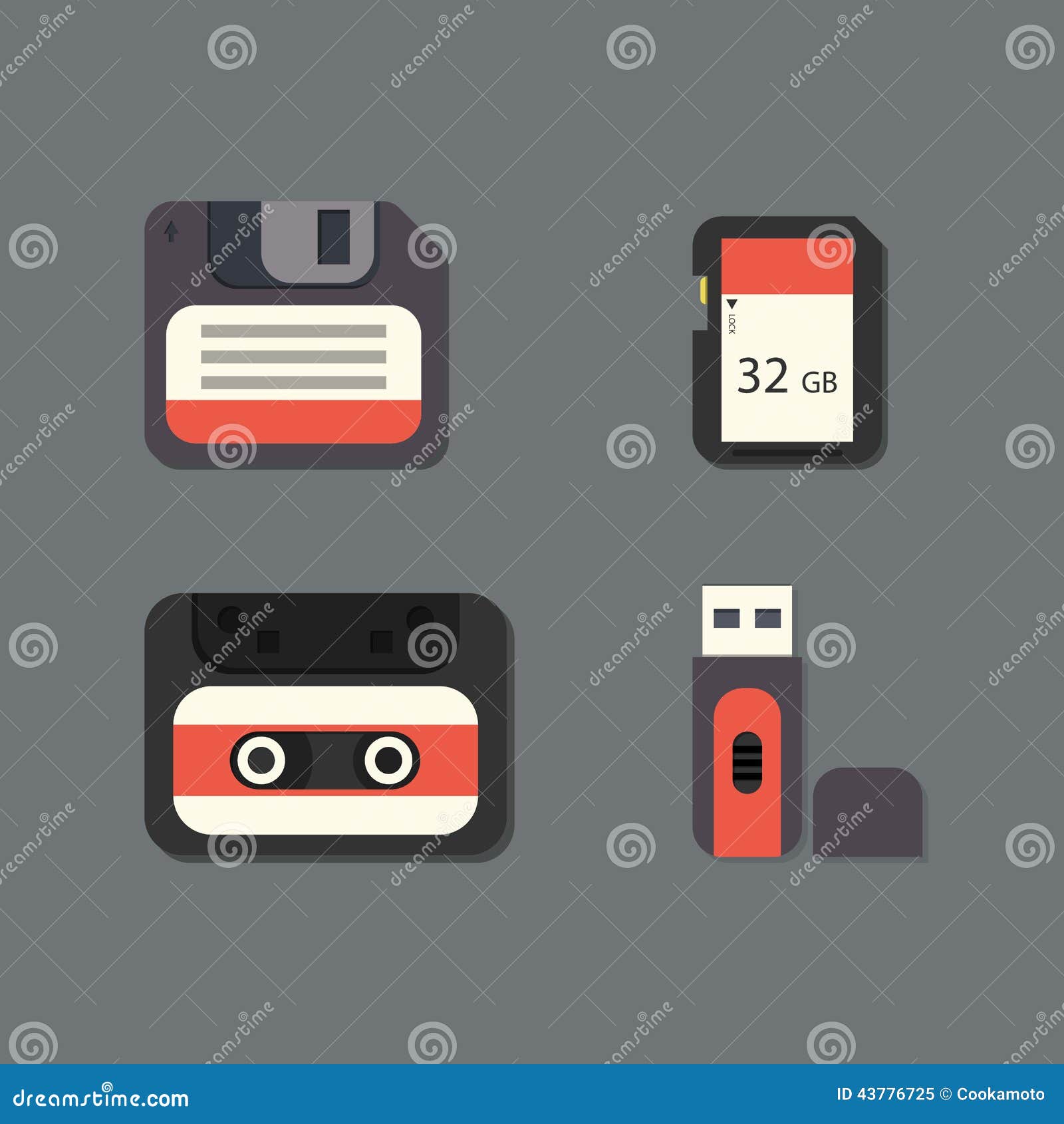 Digital Data Devices Icon Set Vector Illustration Stock Vector ...