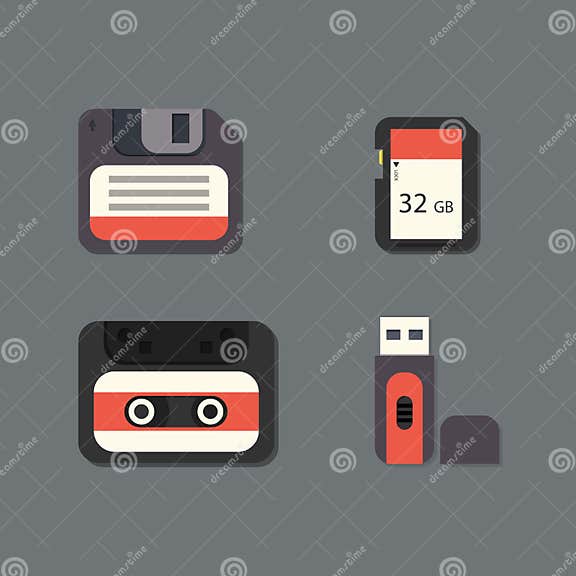 Digital Data Devices Icon Set Vector Illustration Stock Vector ...