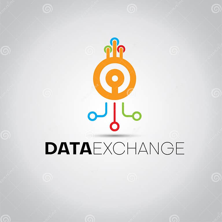 Digital Data Exchange Logo stock illustration. Illustration of digital ...