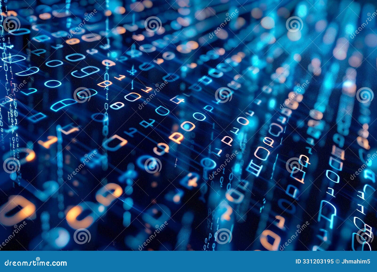 Digital Data Flow Abstract Visualization Of Binary Code Stock Illustration Illustration Of