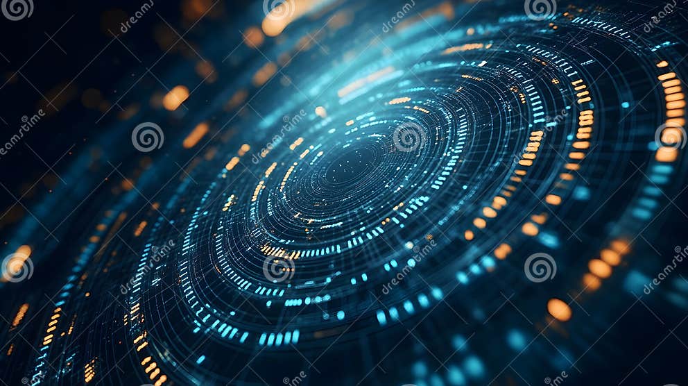 Digital Data Flow in Circular Motion, Representing Futuristic ...