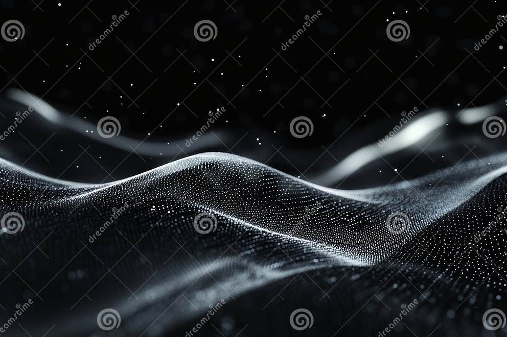 Digital Data Flow in an Empty Space Representing Abstract Graphical ...