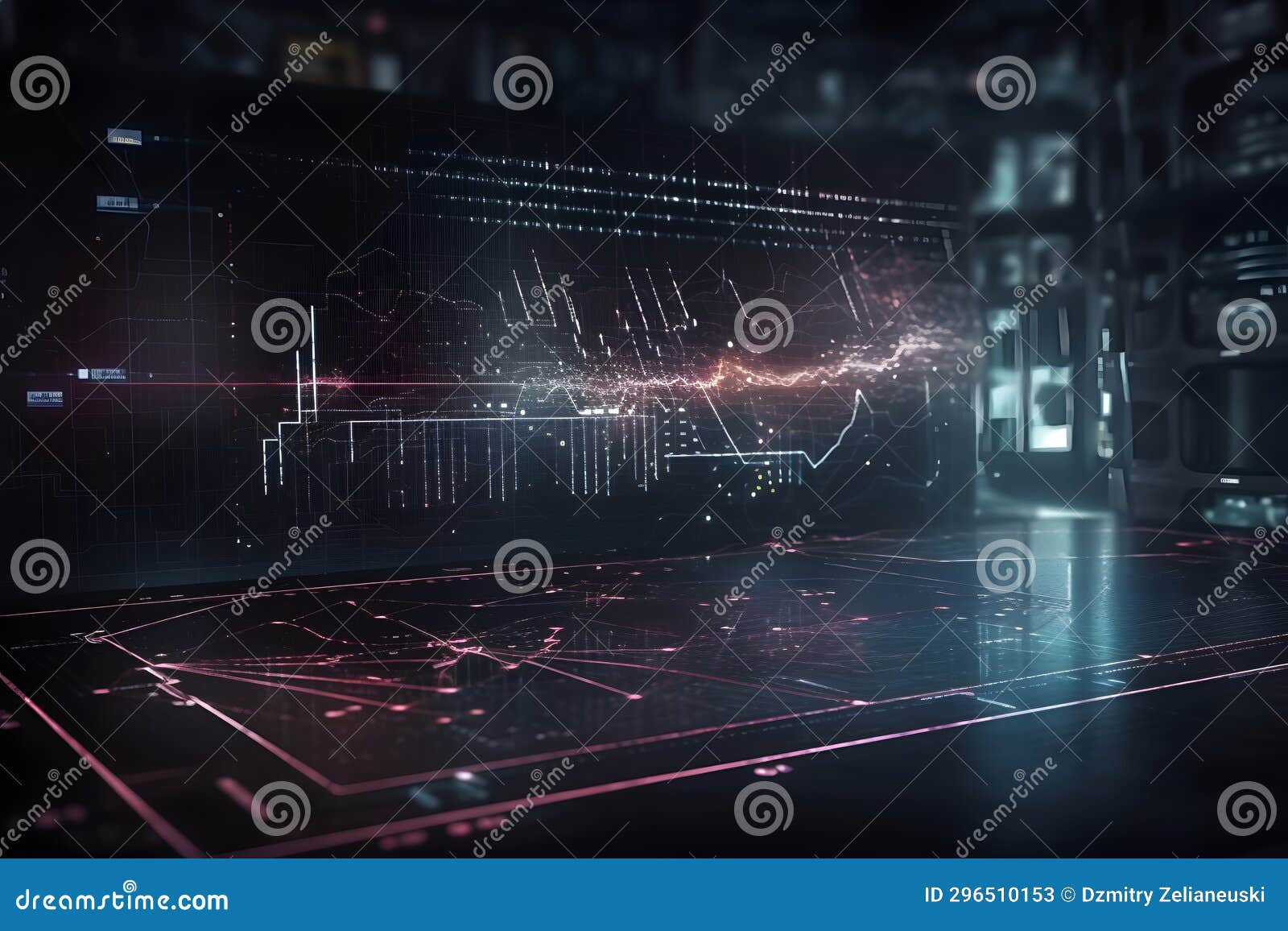 Digital Data Flow. Generative AI. Stock Image - Image of backdrop ...