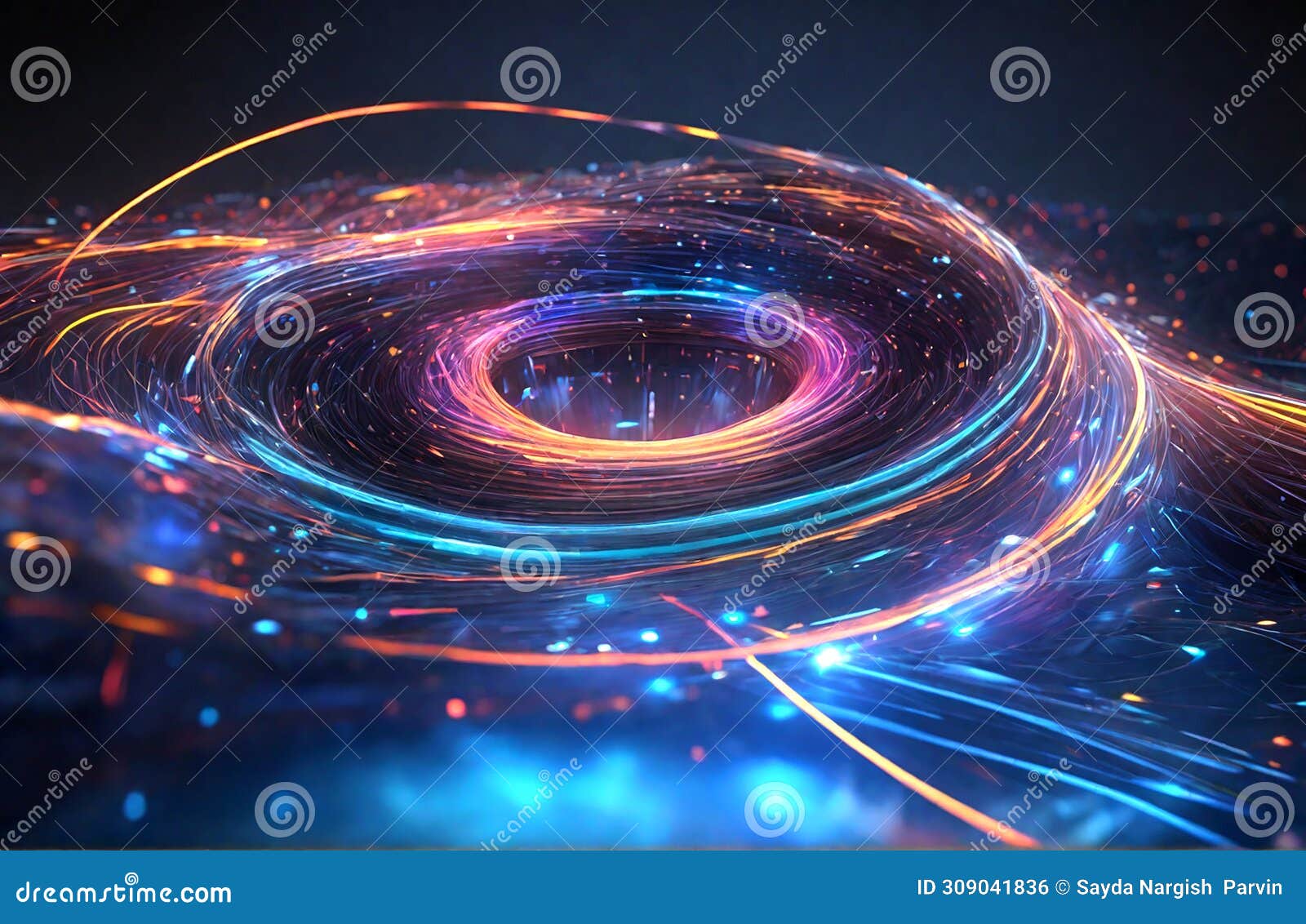 Digital Data Flow through Optical Wire, Digital World Stock ...