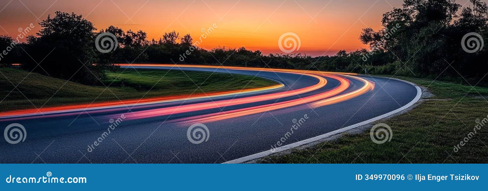 Digital Data Flow on Winding Road, Motion Blur Effect for High-speed ...
