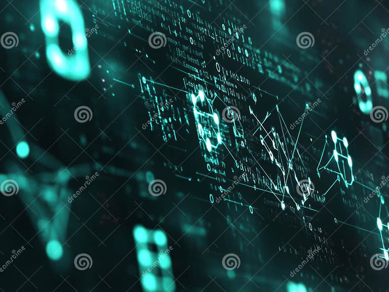 Digital Data Flowing through Cyberspace with Binary Code Numbers Stock Image - Image of ...