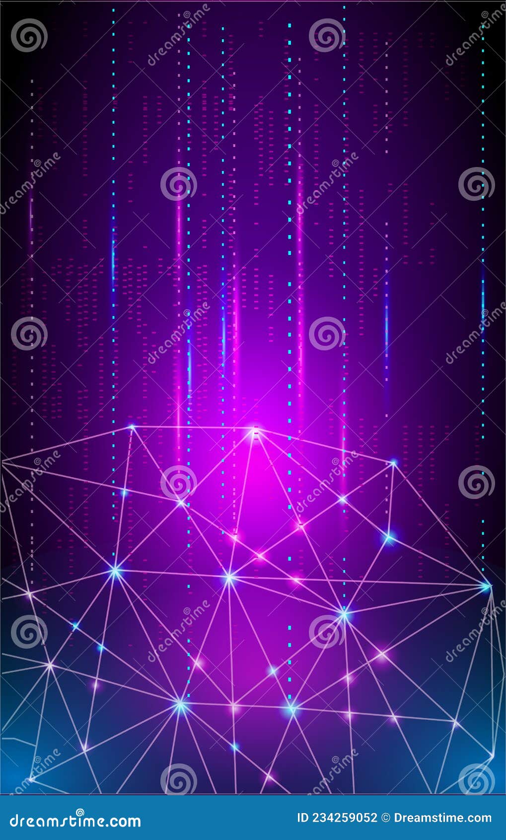 Digital Data Flows Passing into the Neural Network. Stock Vector ...