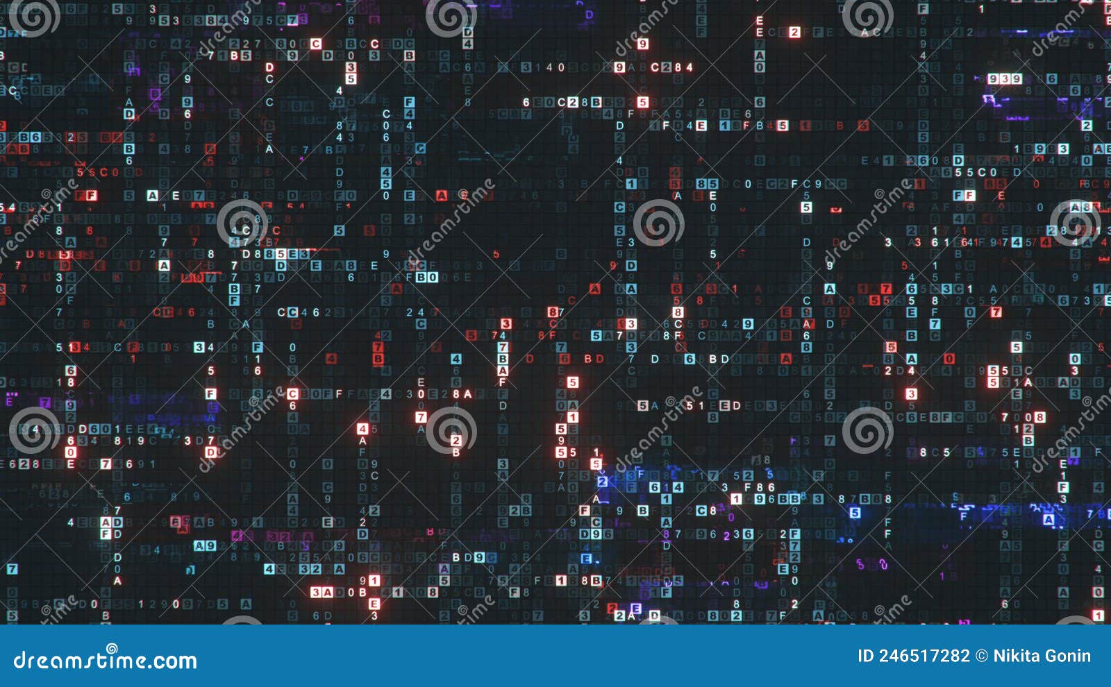 Digital Data Glitch 3D Render Stock Illustration - Illustration of ...