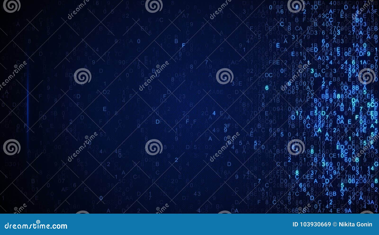 Digital Data Glowing Blue Hex Code Stock Illustration - Illustration of ...