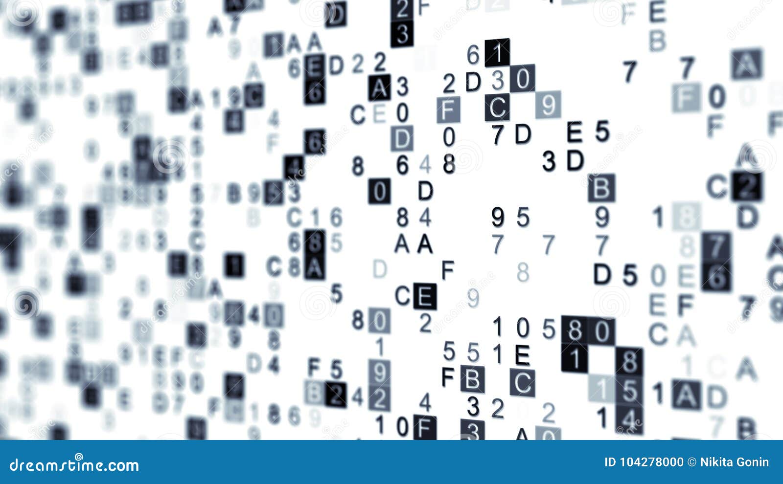 Digital Data Hex Code with DOF Stock Illustration - Illustration of ...