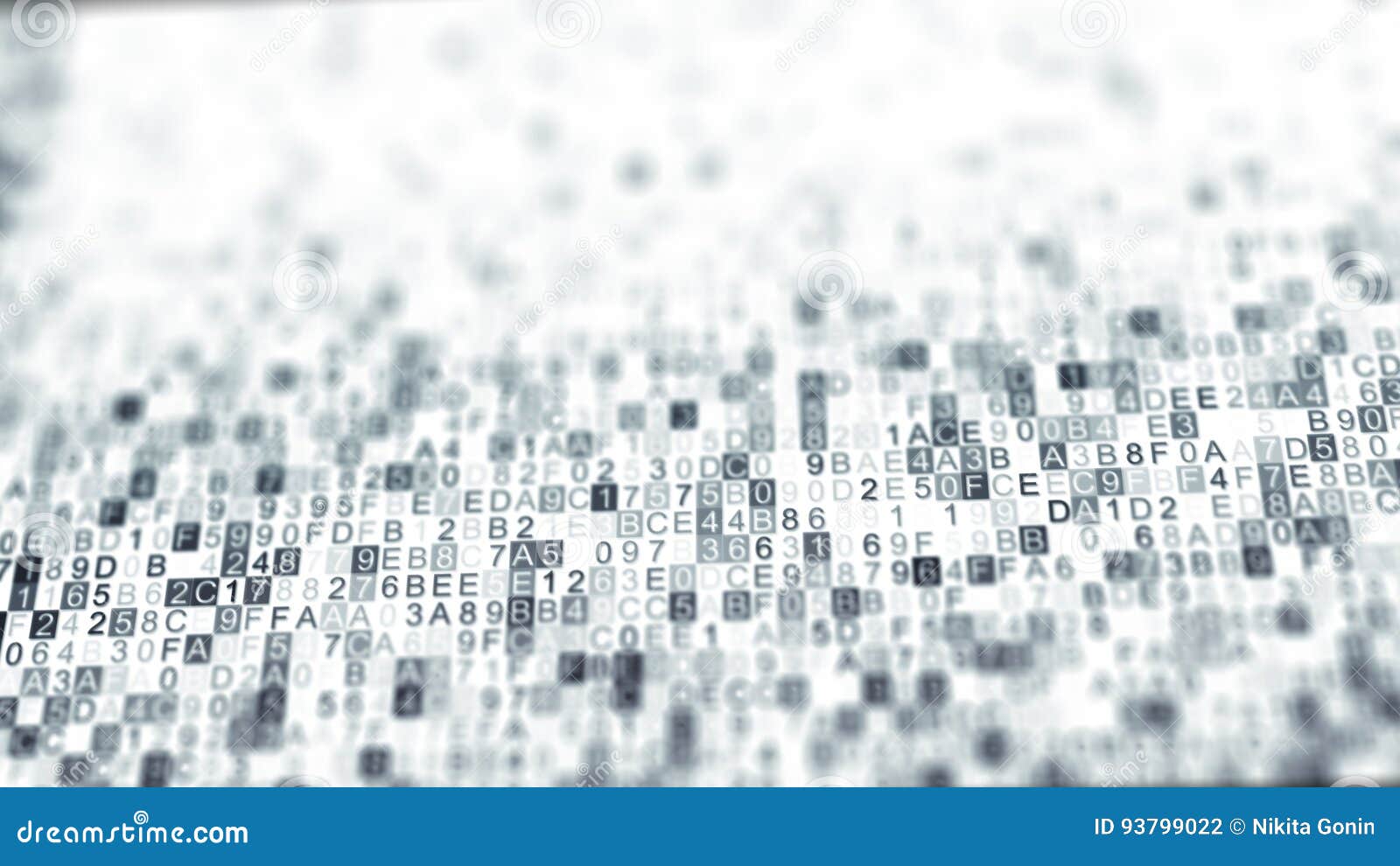 Digital Data Hex Code Symbols with DOF Stock Illustration ...
