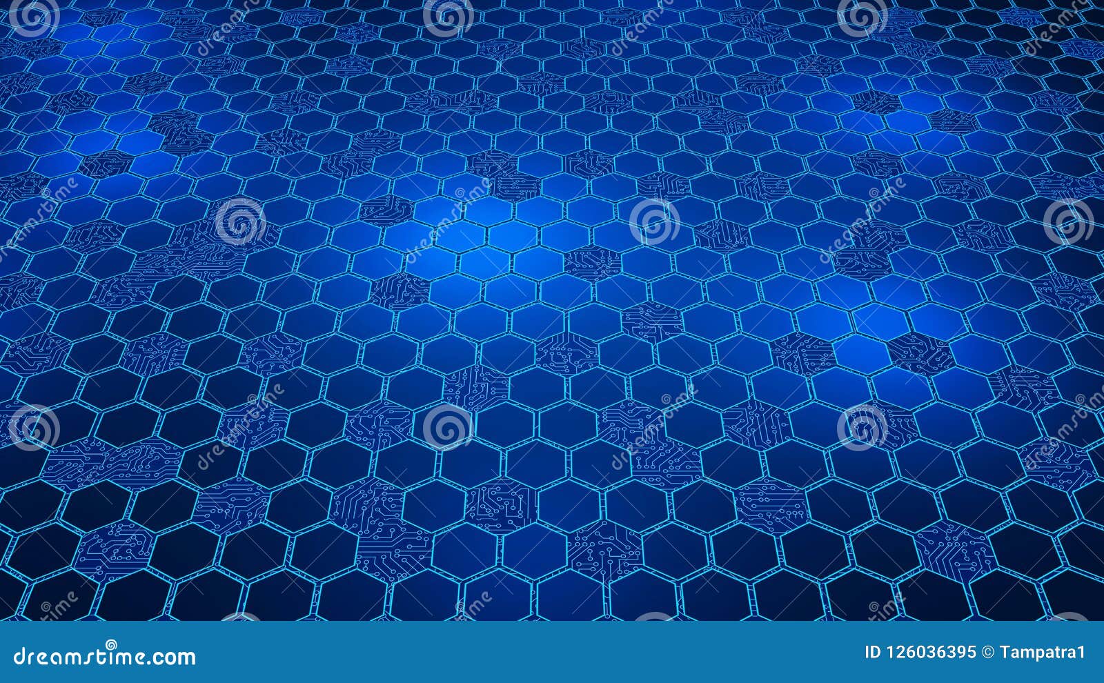 Digital Data. Hexagon Shape and Circuit Board in Structure of Co Stock ...