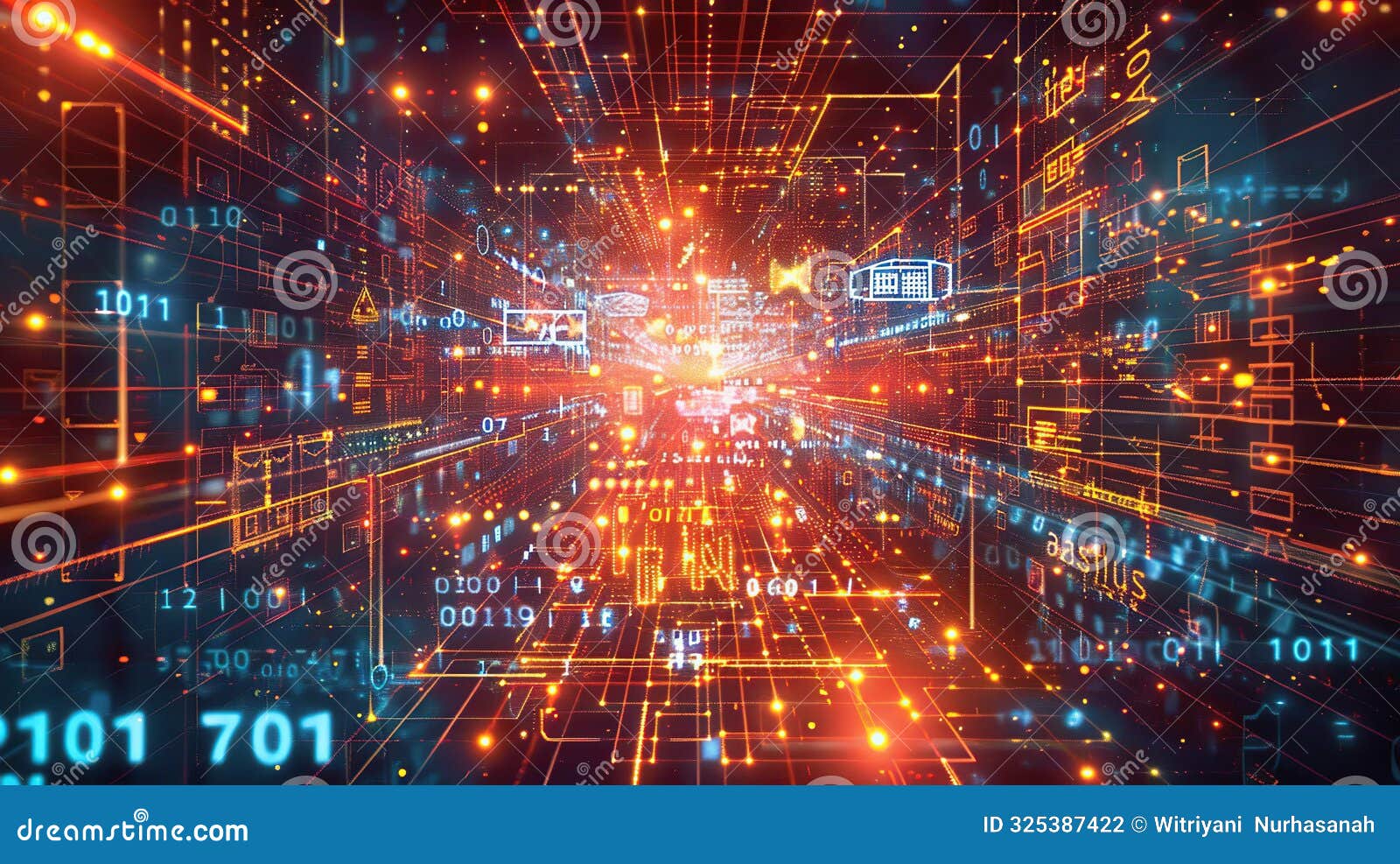 Digital Data Highway stock illustration. Illustration of computer ...