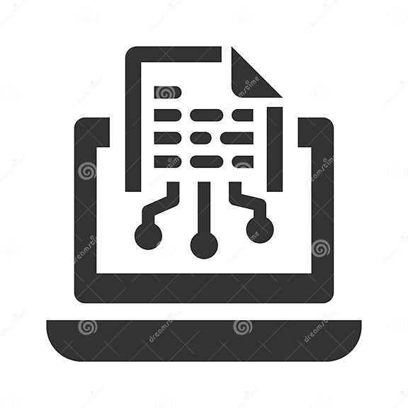 Digital data icon stock illustration. Illustration of laptop - 351612964