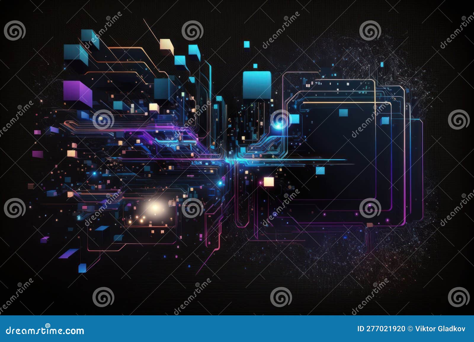 Digital Data Network Background, Cyberspace, Internet Network and Digital Software. Generative ...