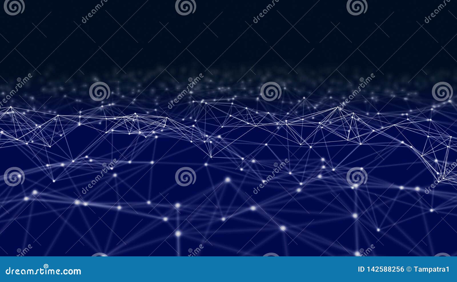 Digital Data and Network Connection Triangle Lines and Spheres in ...