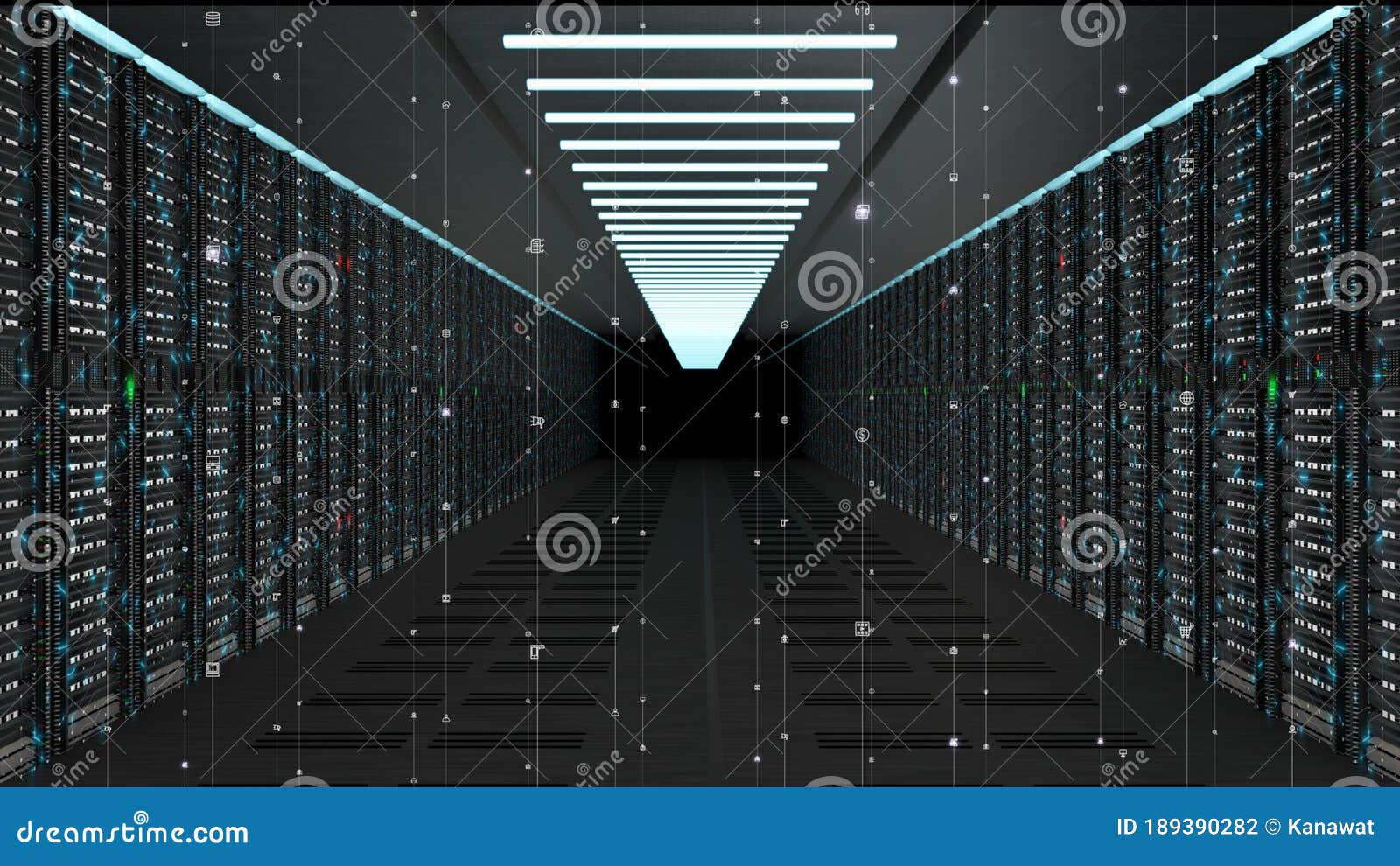 Digital Data Network Servers in a Server Room of a Data Center or ISP ...