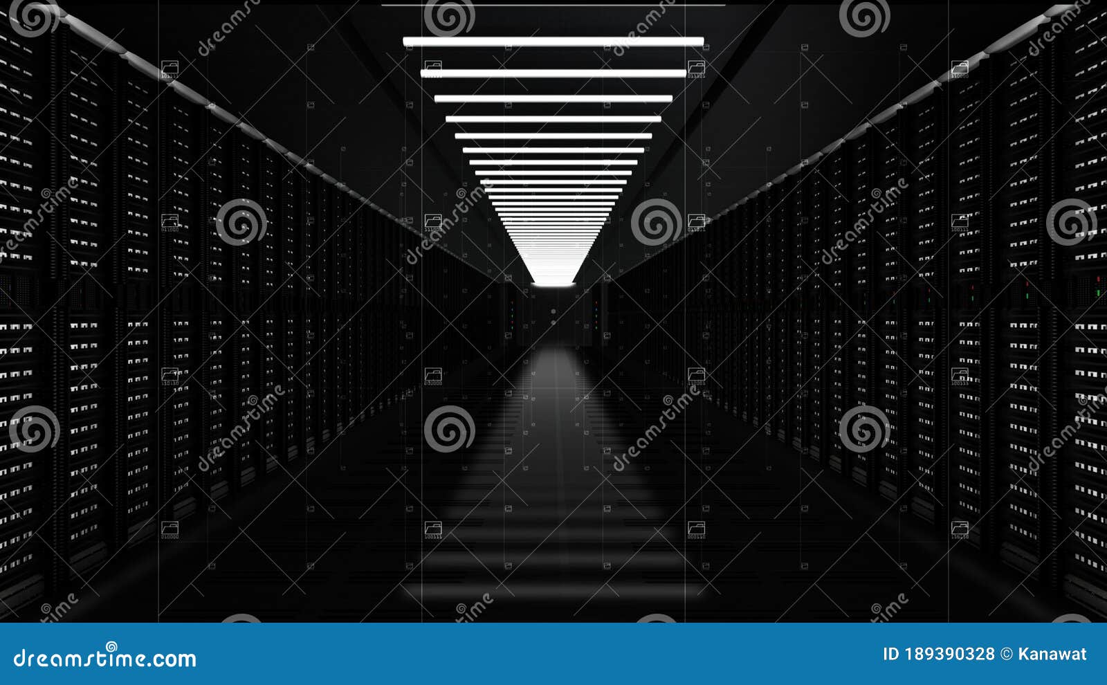 Digital Data Network Servers in a Server Room of a Data Center or ISP ...