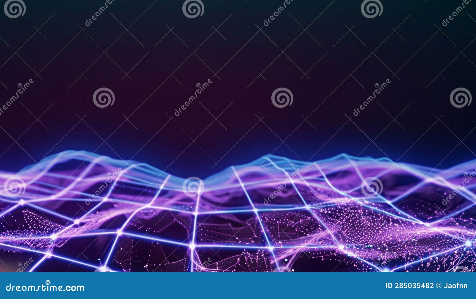 Digital Data of Particle Wave and Network Connection Stock Illustration ...