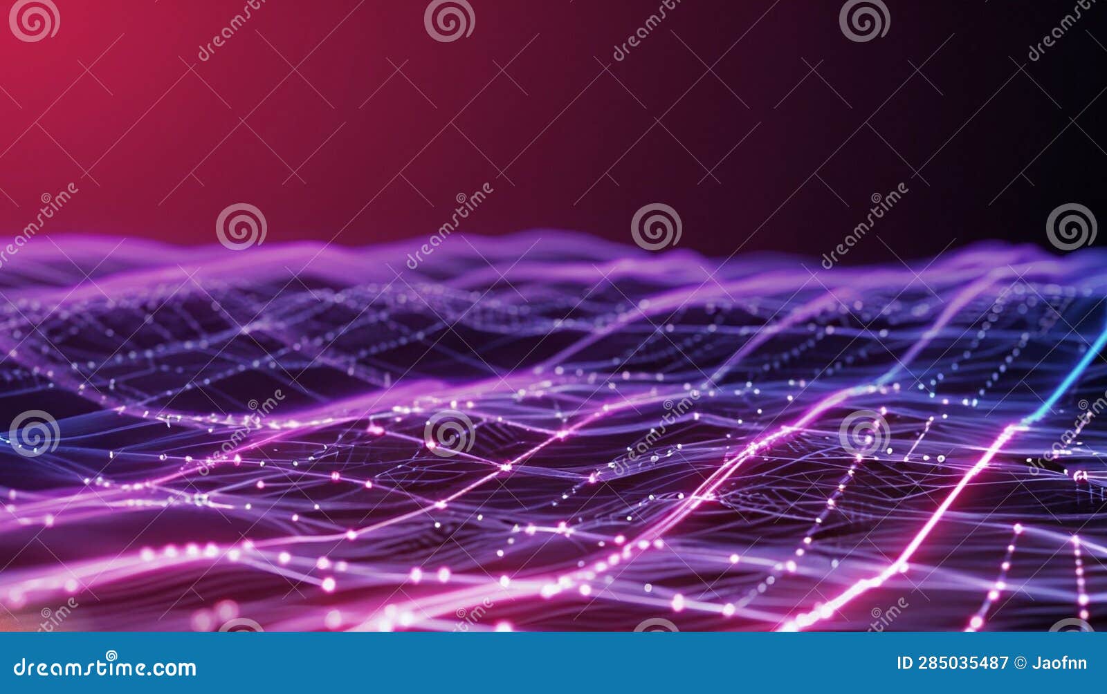 Digital Data of Particle Wave and Network Connection Stock Illustration ...