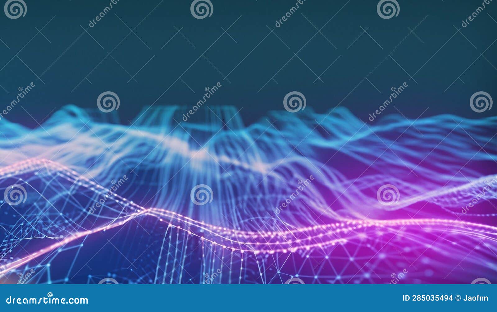 Digital Data of Particle Wave and Network Connection Stock Illustration ...