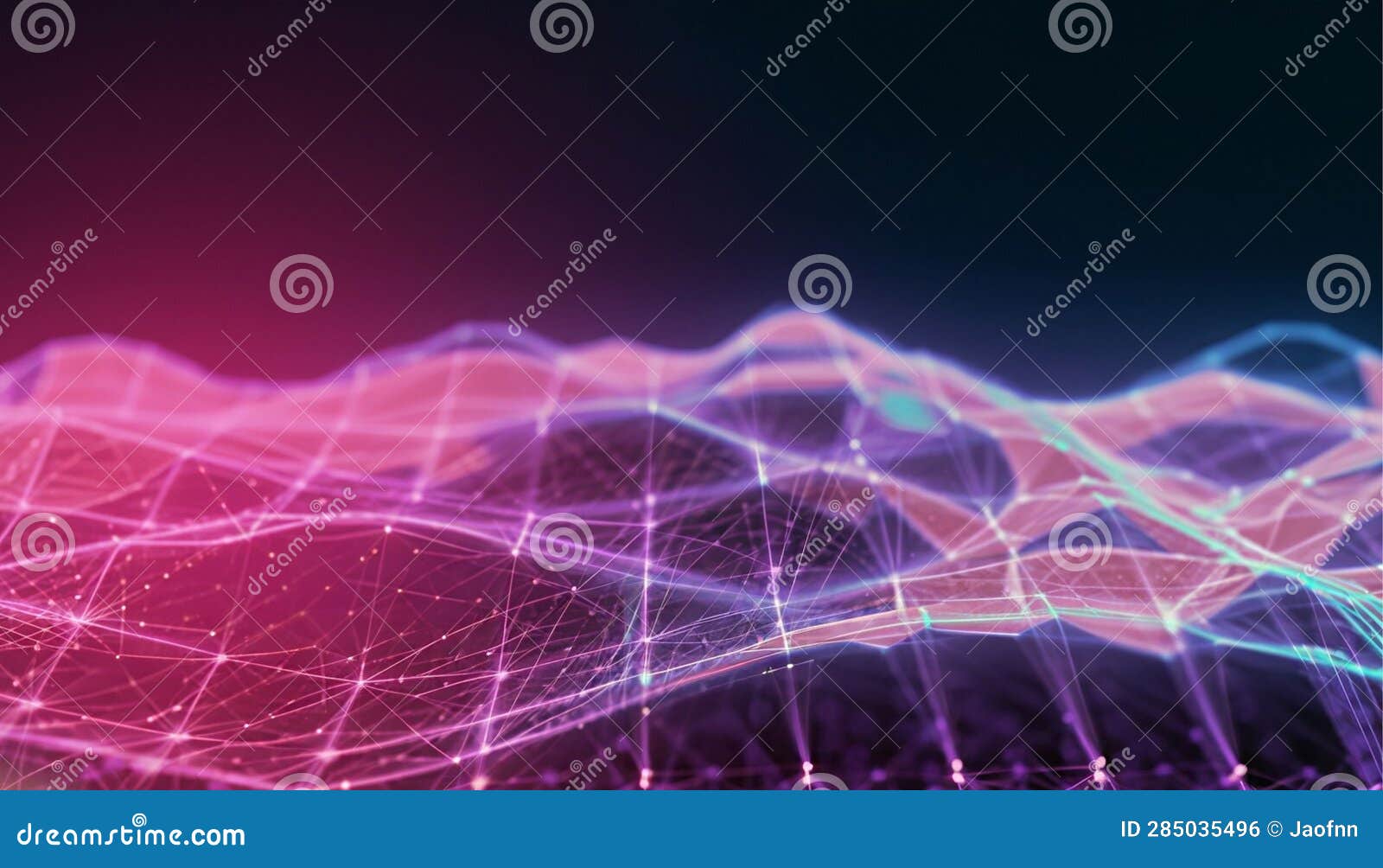 Digital Data of Particle Wave and Network Connection Stock Illustration ...