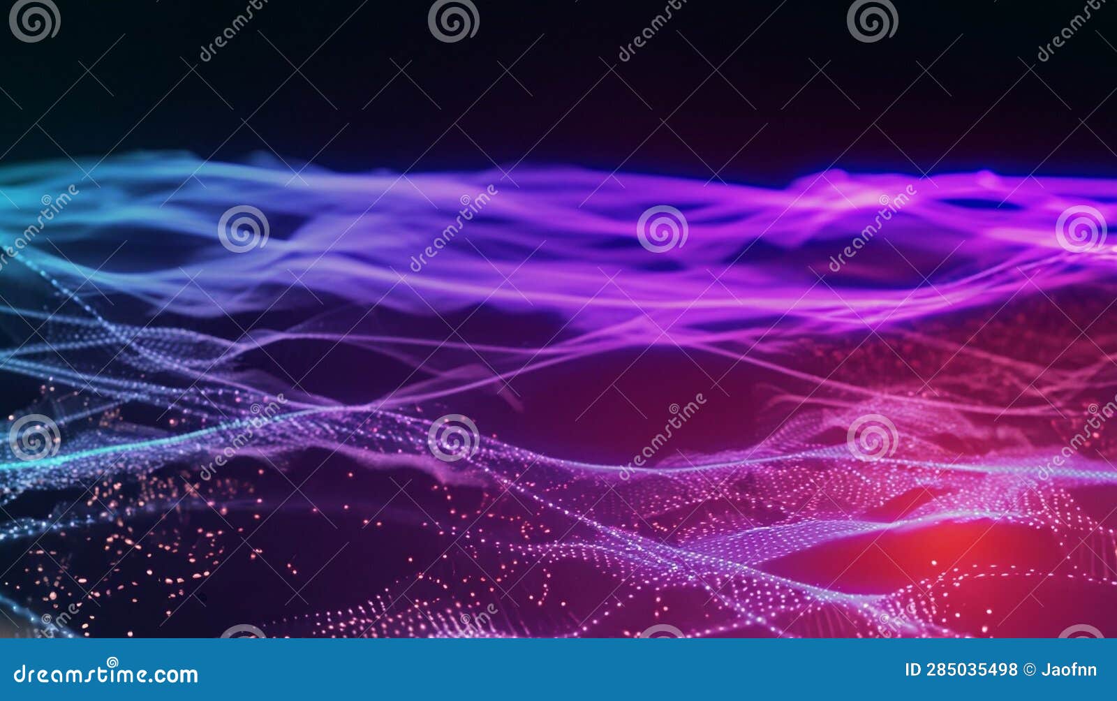 Digital Data of Particle Wave and Network Connection Stock Illustration ...
