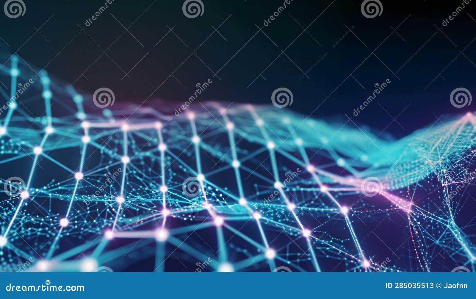 Digital Data of Particle Wave and Network Connection Stock Illustration ...
