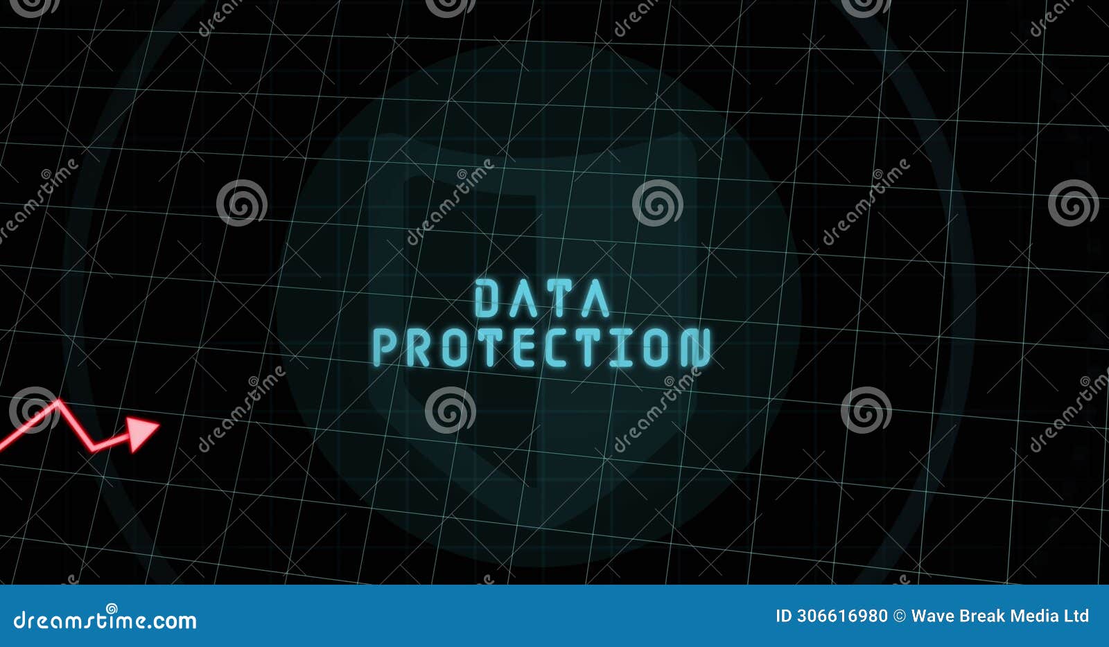Digital Data Protection Concept Displayed on a Screen with a Graph ...